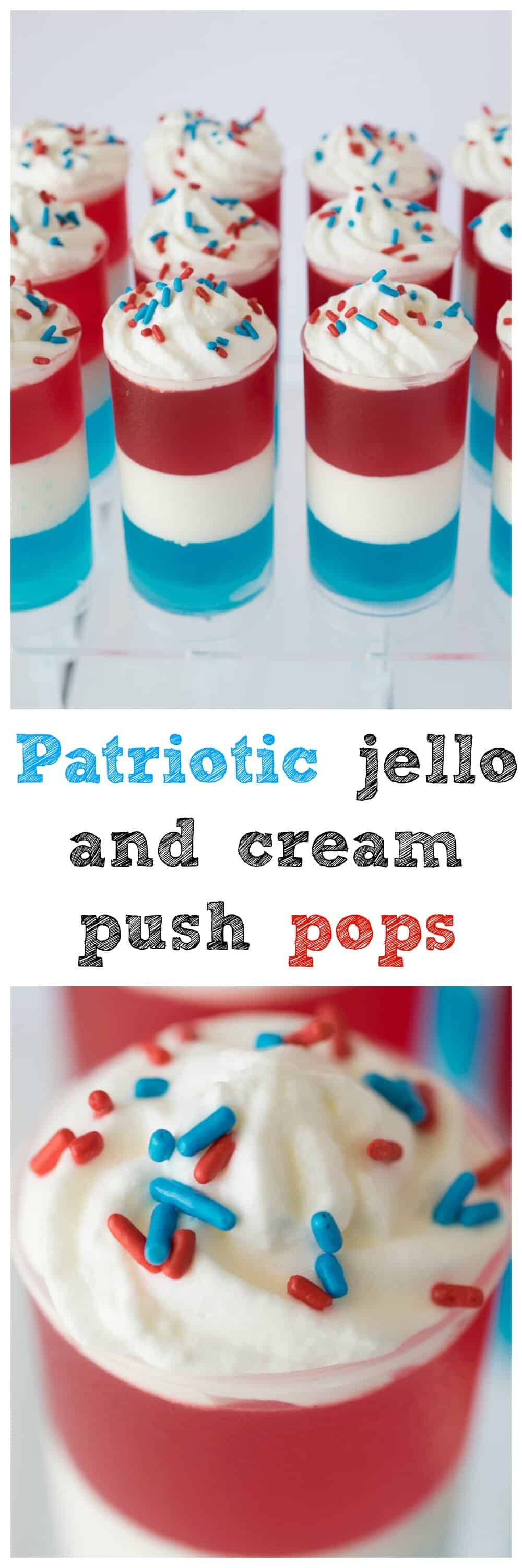 Patriotic Jello and Cream Push Pops