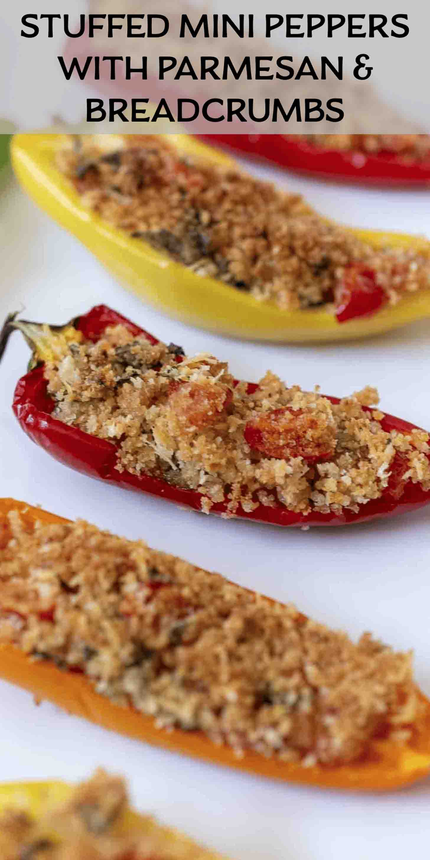 Baked Stuffed Mini Peppers with Parmesan and Breadcrumbs