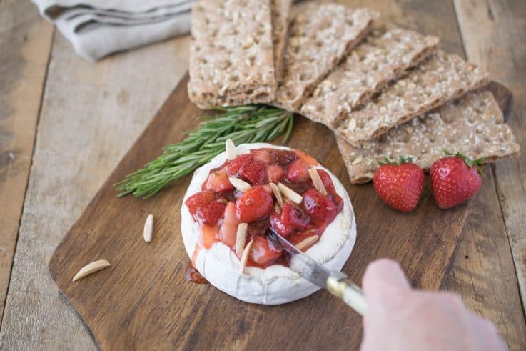 Baked Brie with Strawberries and Rosemary