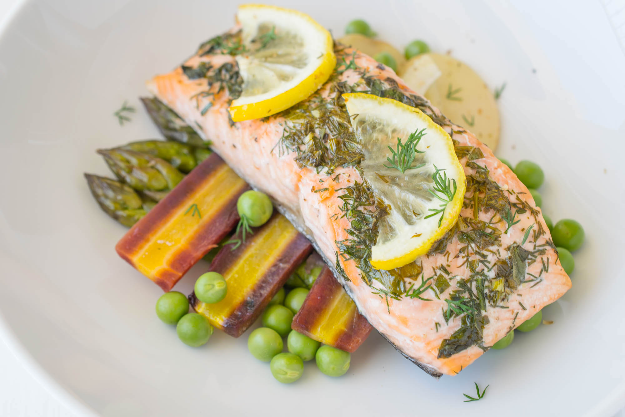 Baked Salmon with Spring Vegetables