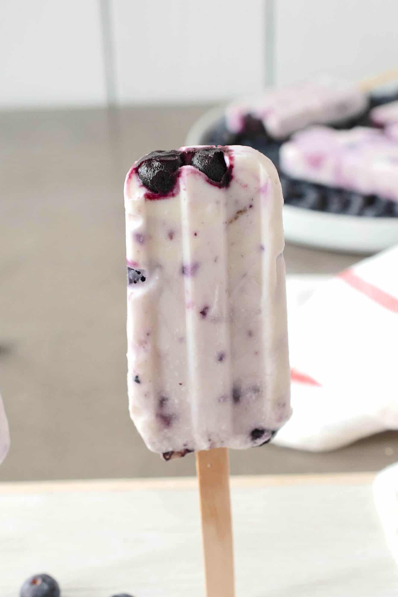 Blueberry Coconut Frozen Yogurt Popsicles - Culinary Ginger