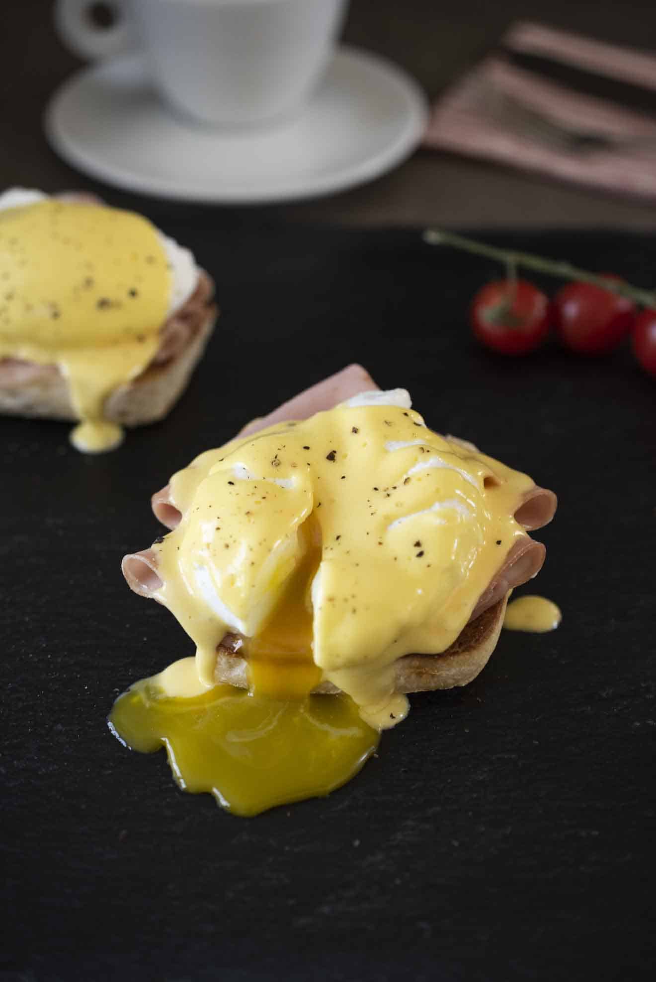 Eggs Benedict with Mortadella - Culinary Ginger