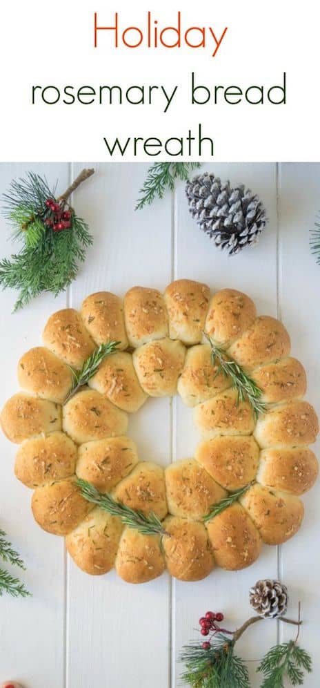 Holiday Rosemary Bread Wreath - Culinary Ginger