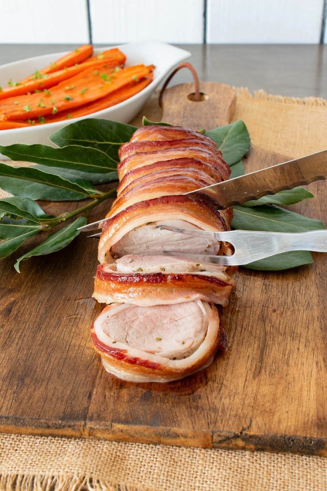 Maple Bacon Wrapped Pork Tenderloin - Culinary Ginger