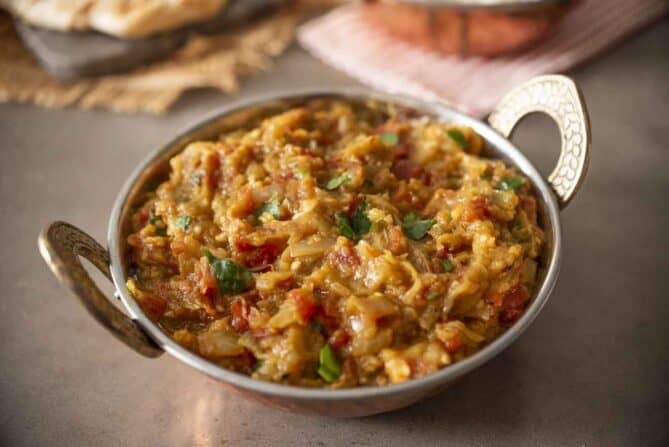 Mashed Indian Eggplant (Baingan Bharta) - Culinary Ginger