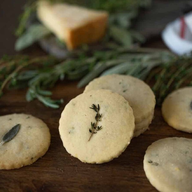 Savory Herb and Parmesan Shortbread Crackers - Culinary Ginger
