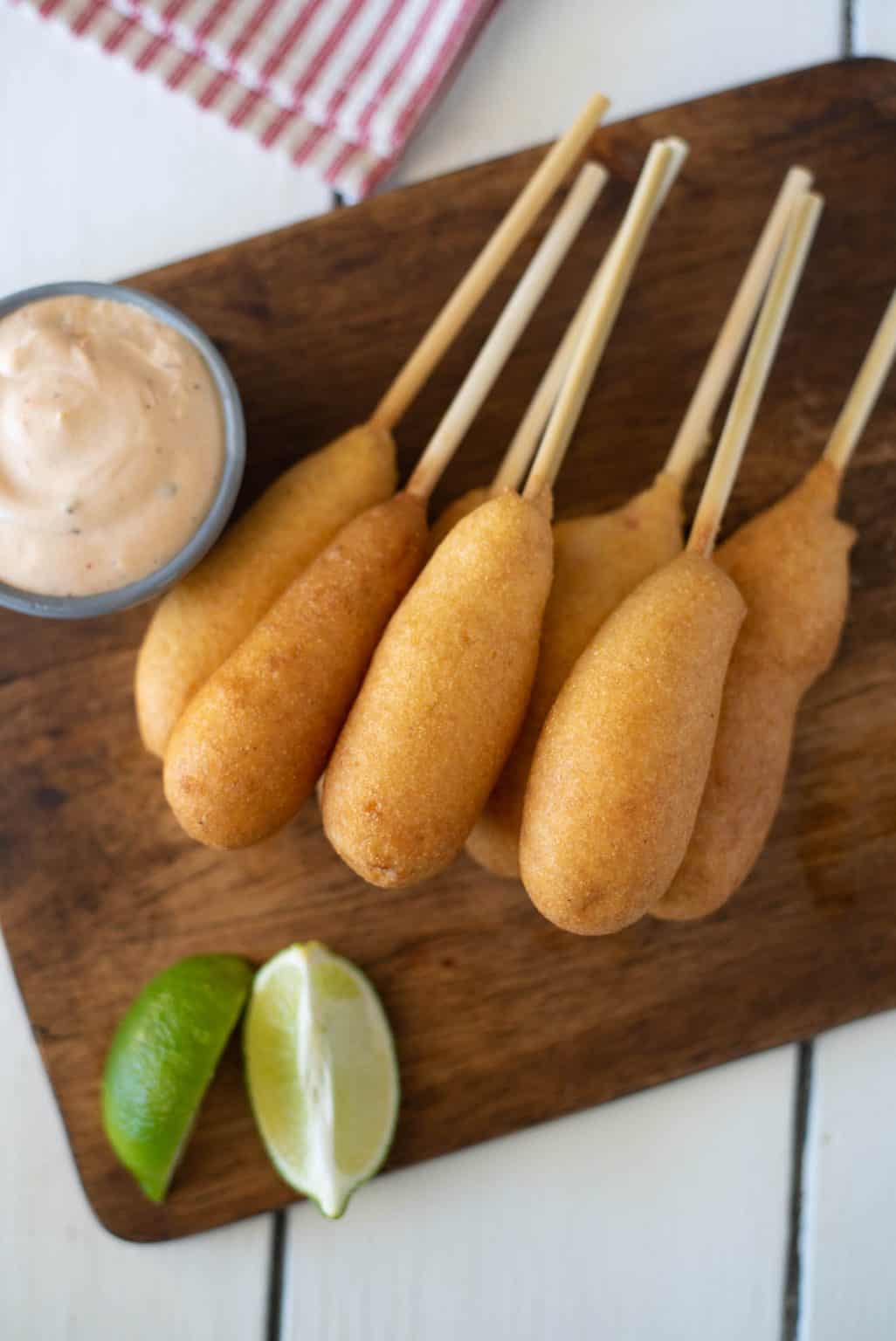 Shrimp Corn Dogs with Creamy Chipotle Dip
