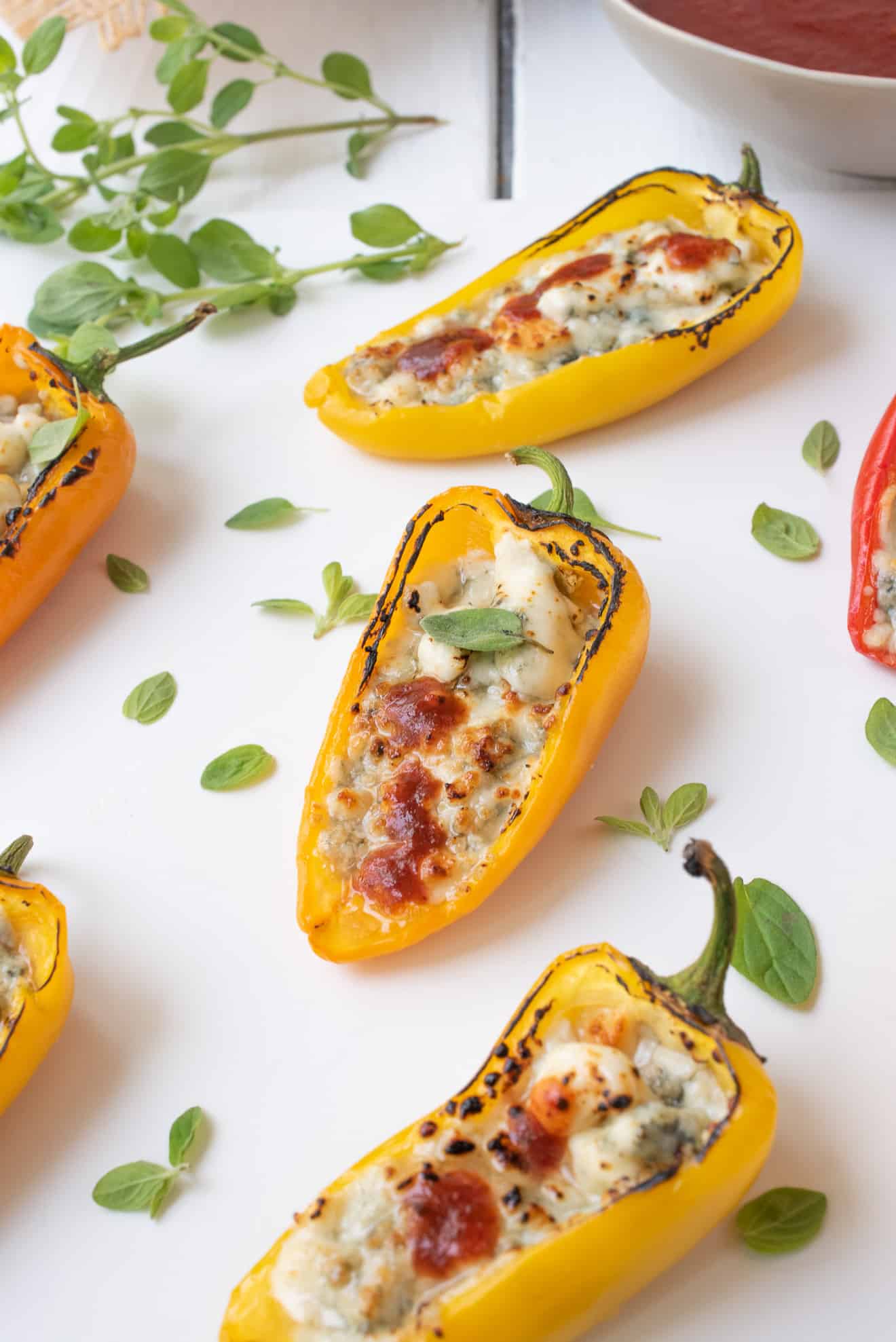 Spicy Blue Cheese Mini Sweet Peppers