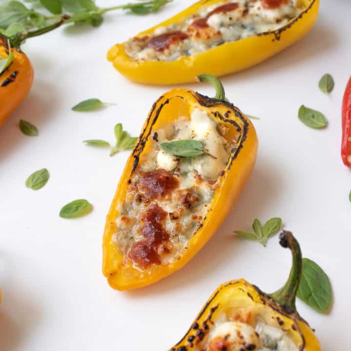 Spicy Blue Cheese Mini Sweet Peppers