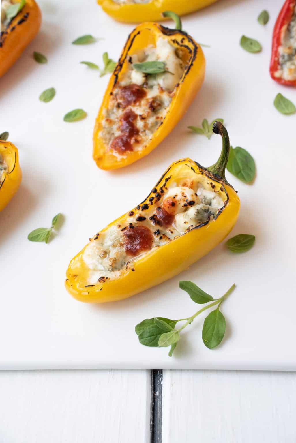 Spicy Blue Cheese Mini Sweet Peppers
