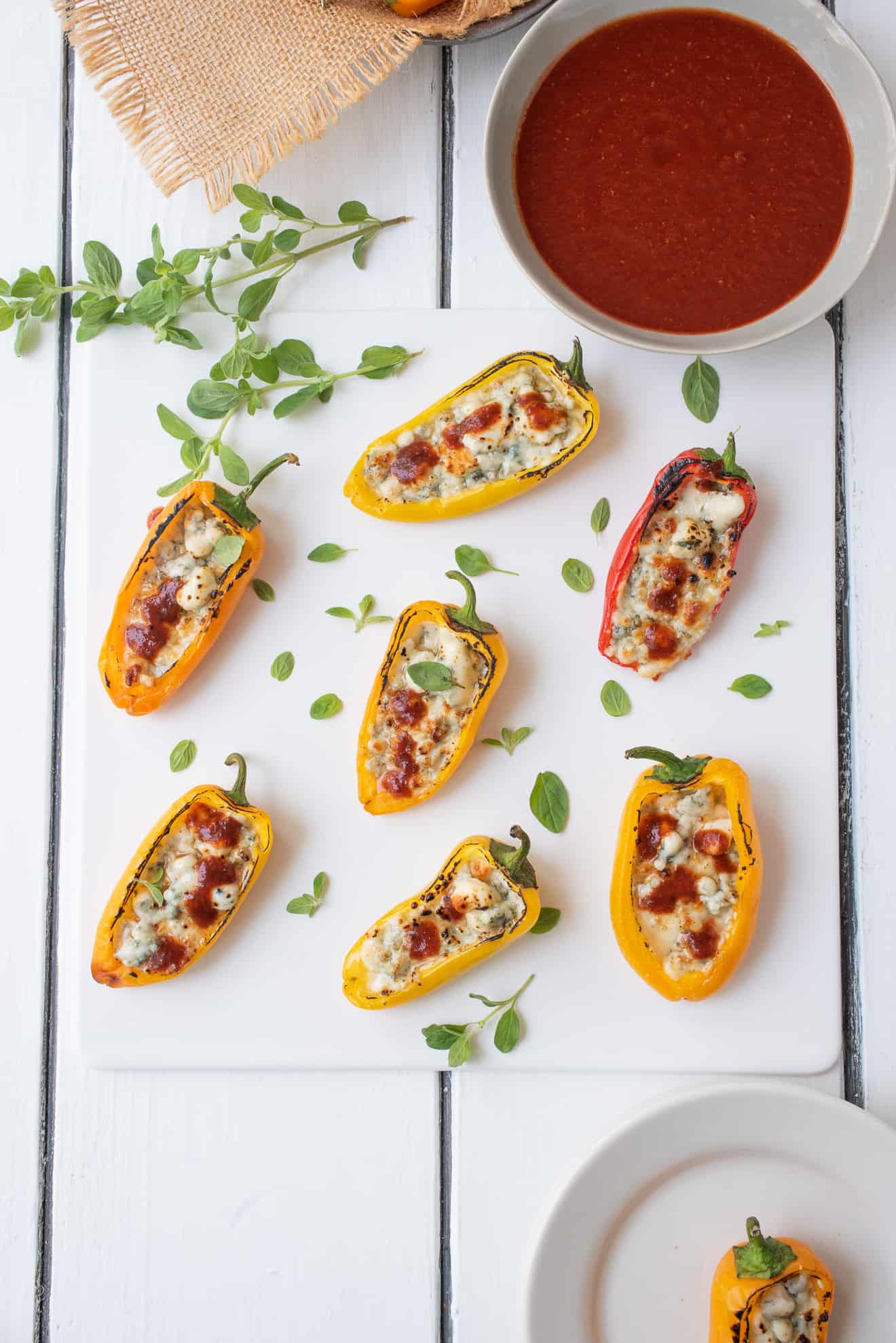 Spicy Blue Cheese Mini Sweet Peppers - Culinary Ginger