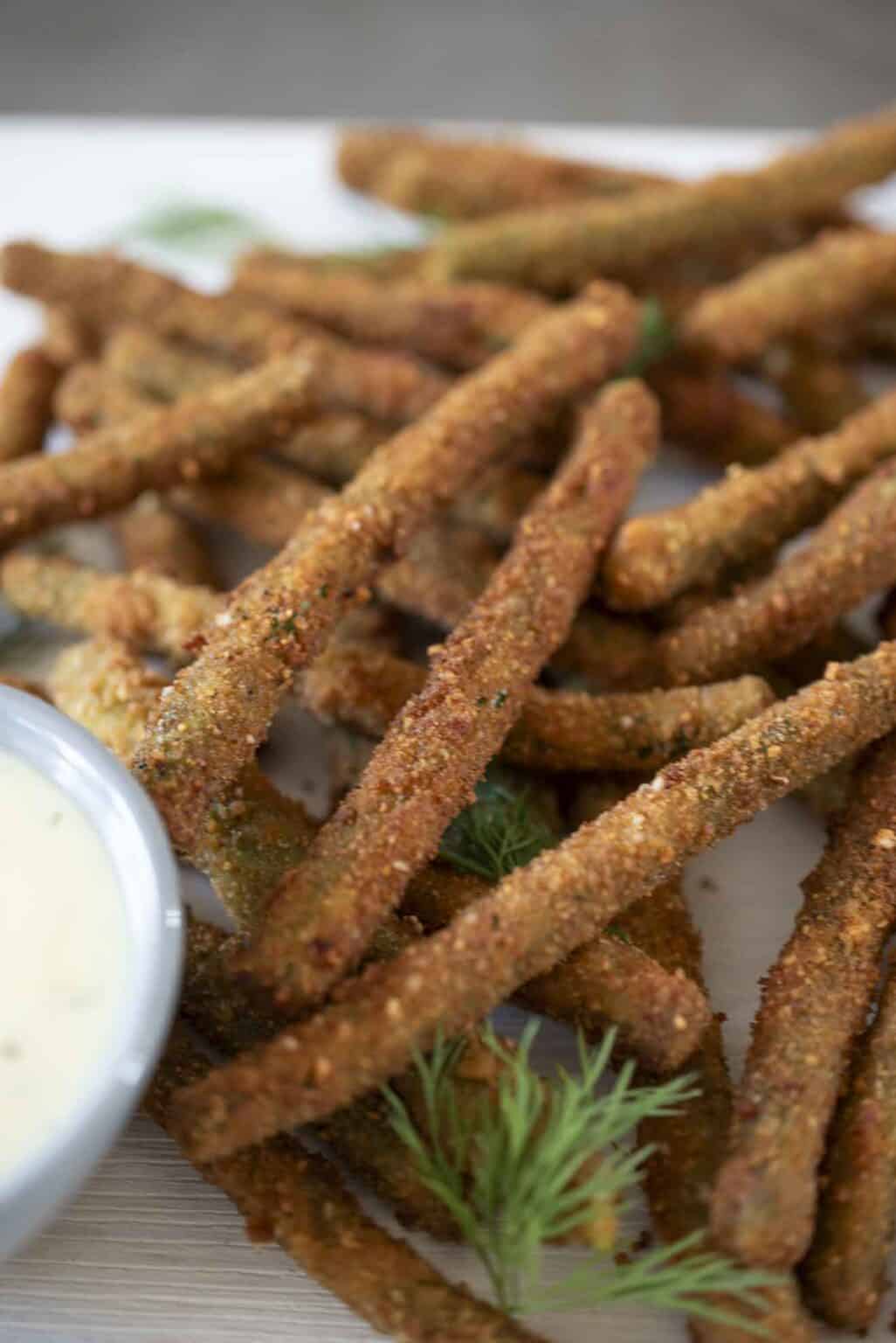 Toasted Onion Fried Green Beans - Culinary Ginger