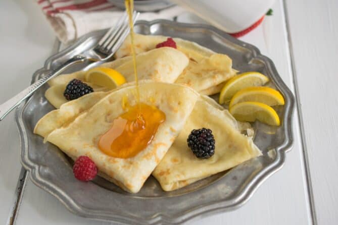 Traditional British Pancakes for Shrove Tuesday (Pancake Day)