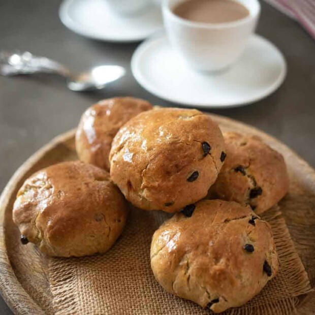 Traditional English Fruit Teacakes - Culinary Ginger